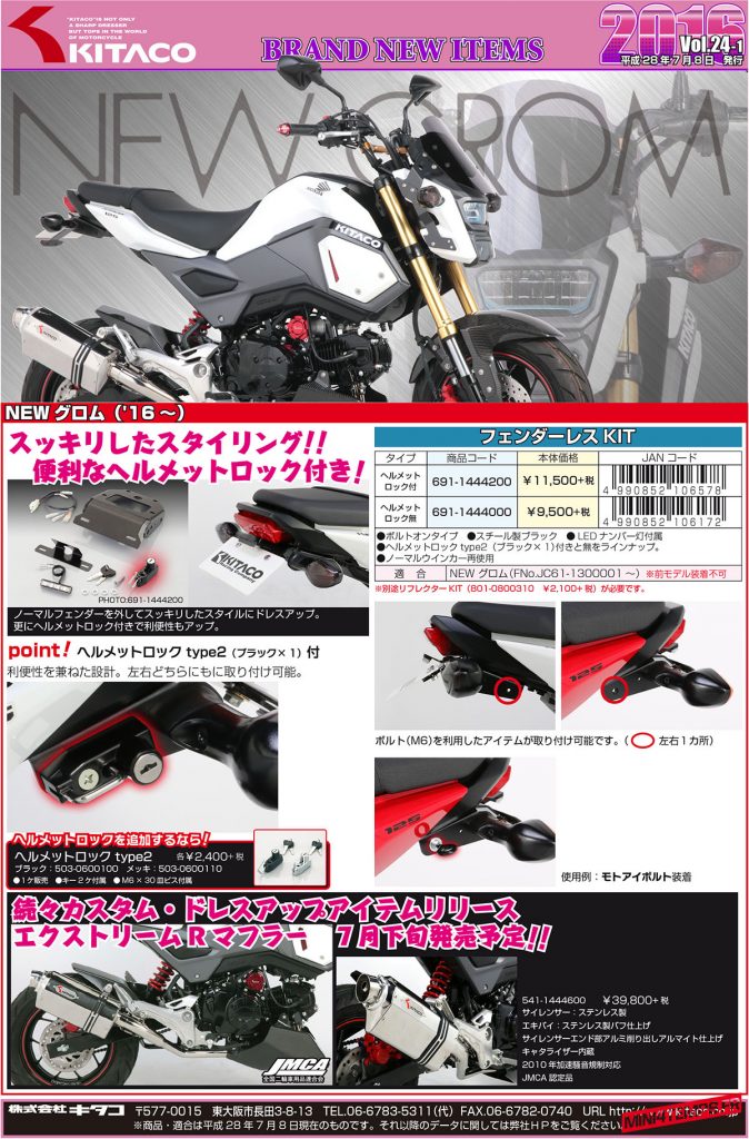 De nouvelles parts Kitaco pour votre Honda MSX 125 SF ! - Mini4Temps.fr ...